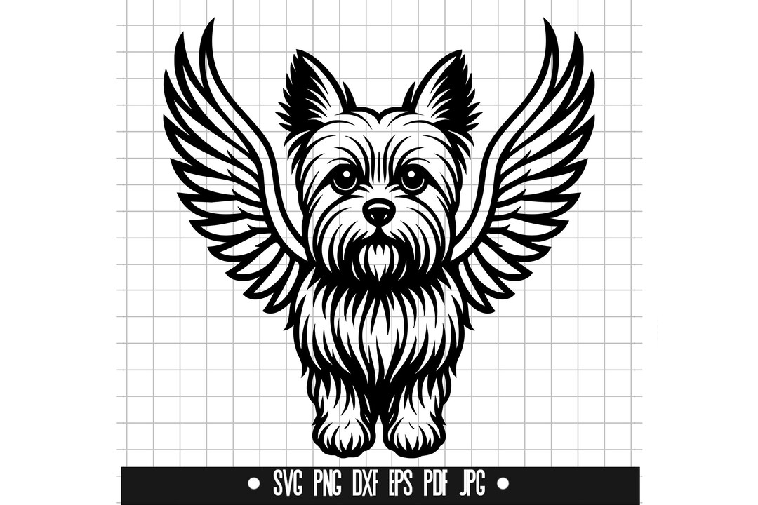 Angel Dog Svg, Dog With Wings Svg, Memorial Pet Svg, Yorkie Angel Svg ...