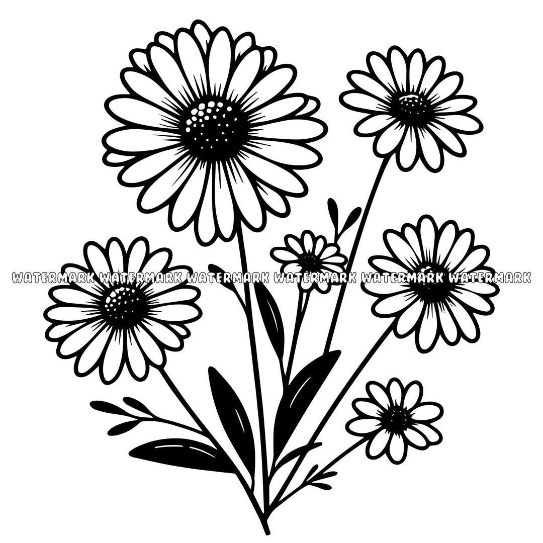 Daisy SVG, Daisy DXF, Daisy PNG, Daisy Cut File, Daisy Clipart, Daisy ...
