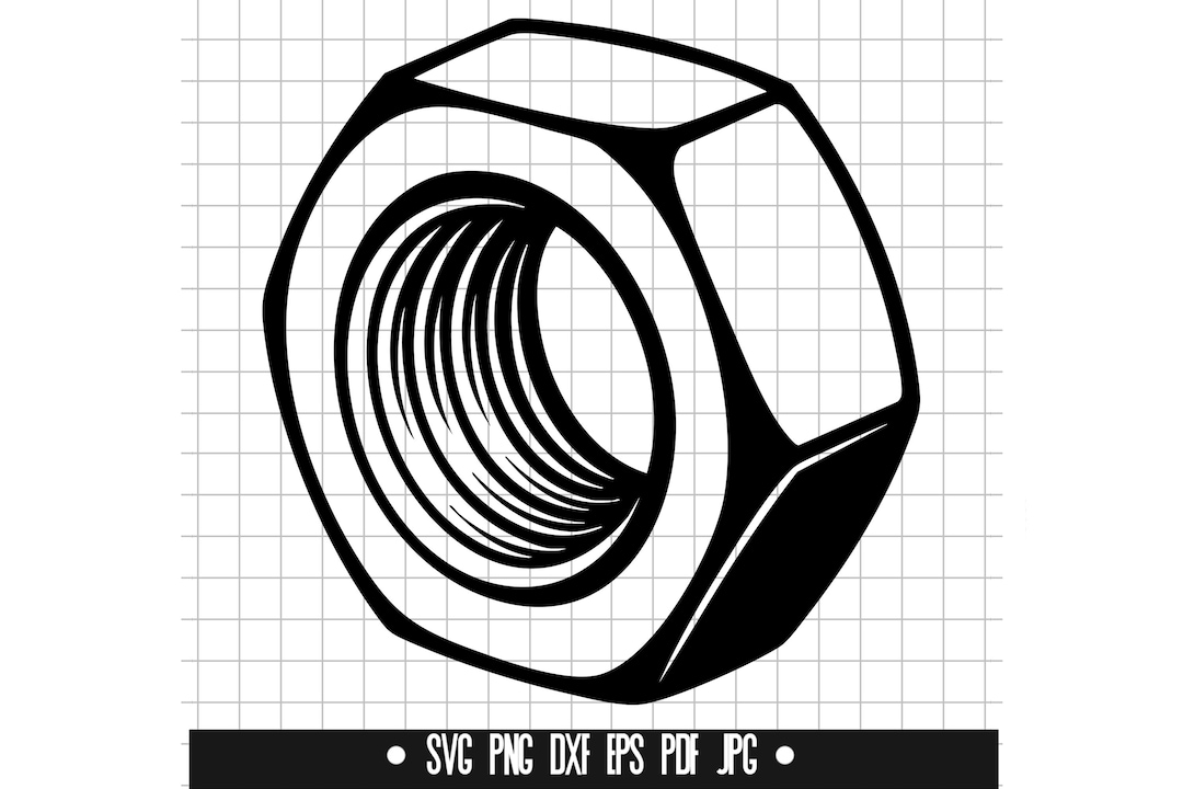 Hex Nut SVG, Hex Nut DXF, Hex Nut PNG, Hex Nut Cut File, Clipart ...