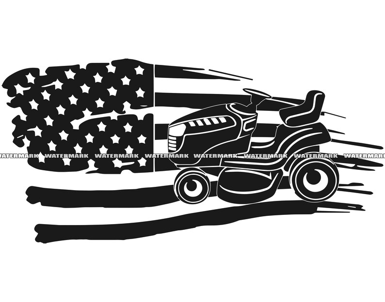 Lawn Mower With American Flag SVG 2 Natural Plant Herb - Etsy