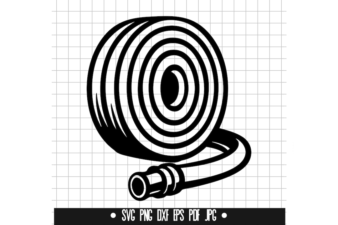 Fire Hose SVG, Coiled Hose DXF, Firefighter Tool PNG, Fire Dept Clipart ...