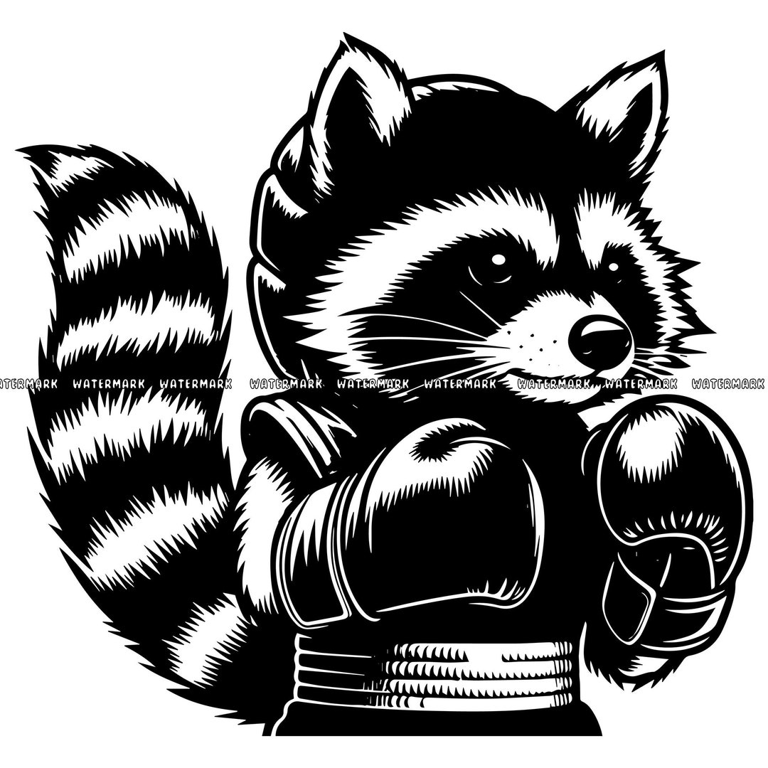 Raccoon Boxing Gloves SVG Fighter DXF Boxer PNG Boxing Cut File Clipart ...