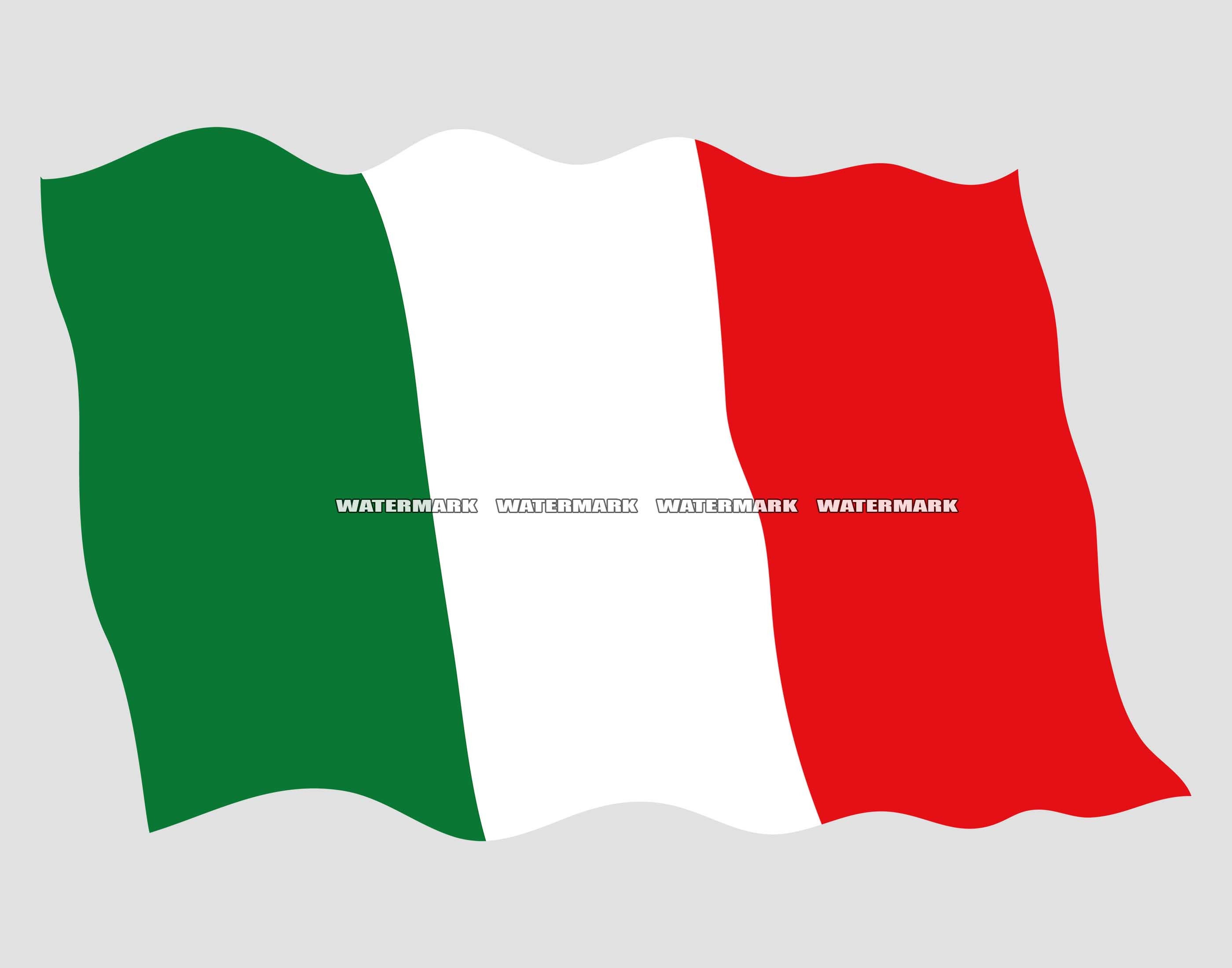Waving Italian Flag SVG Cut File DXF PNG Clipart Silhouette Cricut File ...