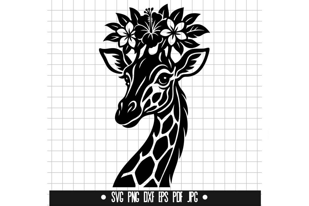 Giraffe Svg, Giraffe Flower Svg, Giraffe Head Svg, Animal Svg, Floral ...