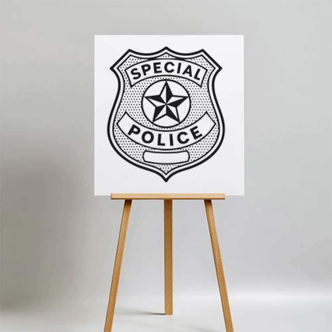 Police Badge SVG, Special Police DXF, Star Badge PNG, Law Cut File ...