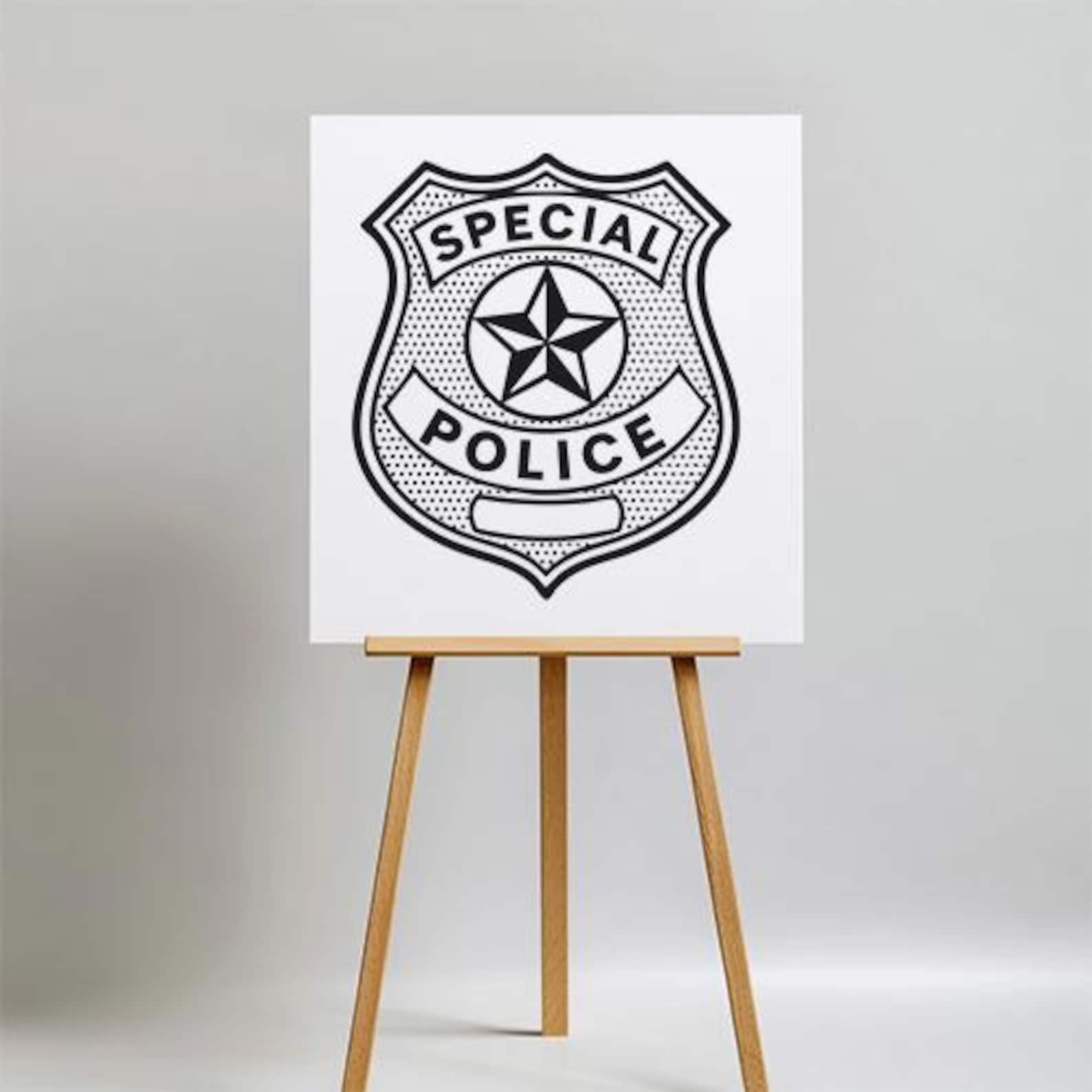 Police Badge SVG, Special Police DXF, Star Badge PNG, Law Cut File ...