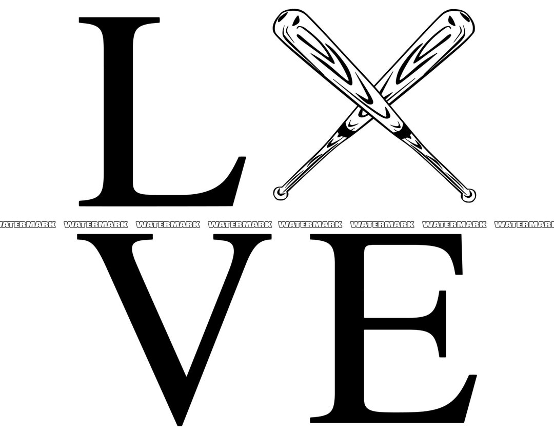 Love Baseball Bat SVG Love Baseball Bat Cut File Love - Etsy