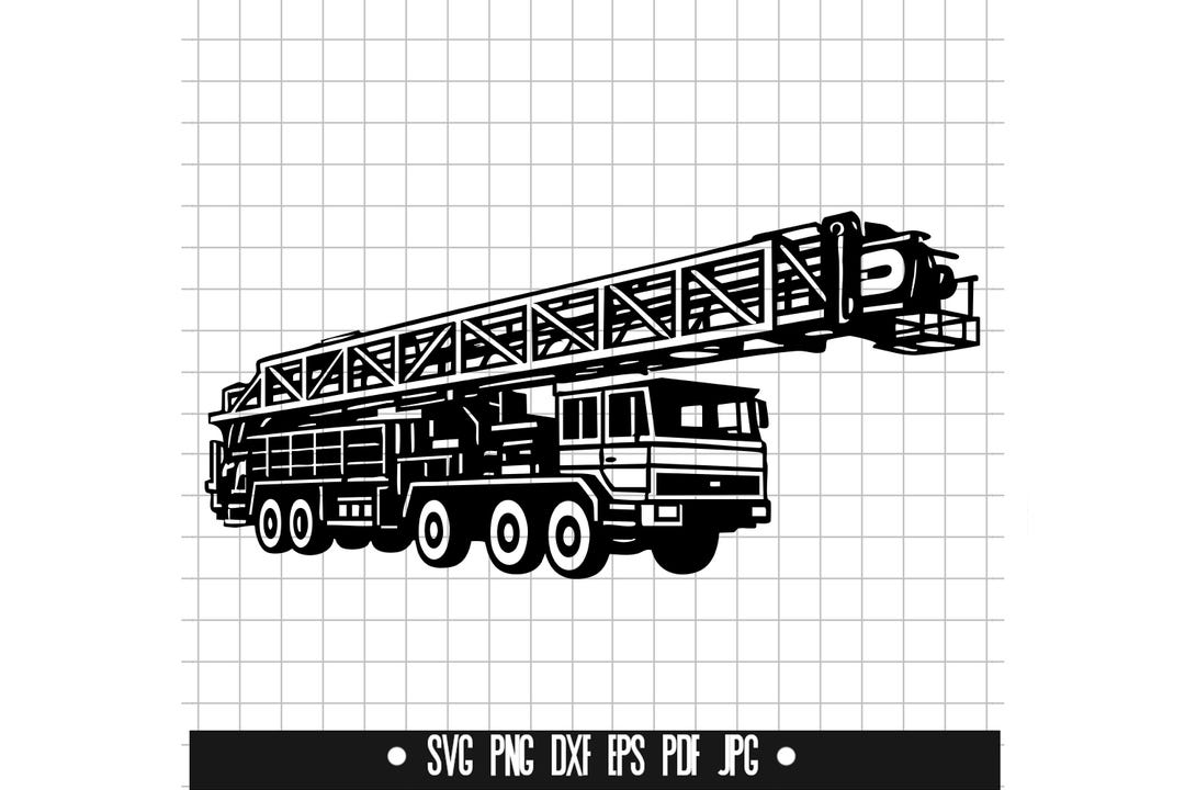 Workover Rig Svg, Workover Rig Silhouette Svg, Oilfield Svg, Workover ...