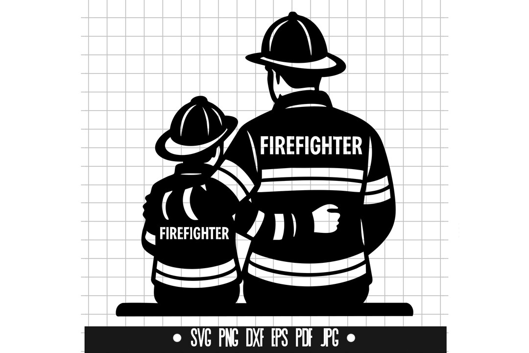 Firefighter Dad and Son SVG, Firefighter Dad and Son DXF, PNG, Cut File ...