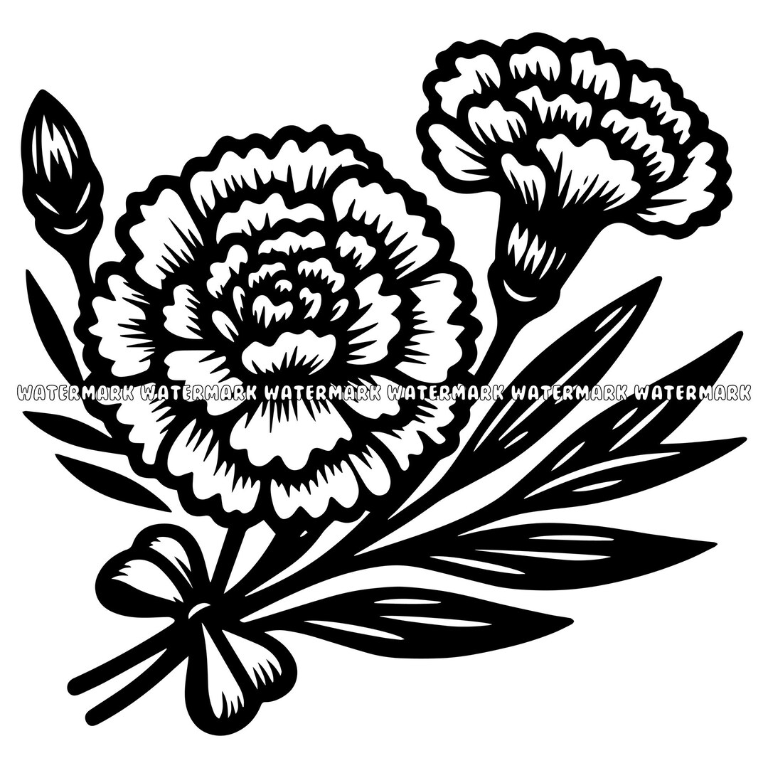 Carnation SVG, Carnation DXF, Carnation PNG, Carnation Cut File ...