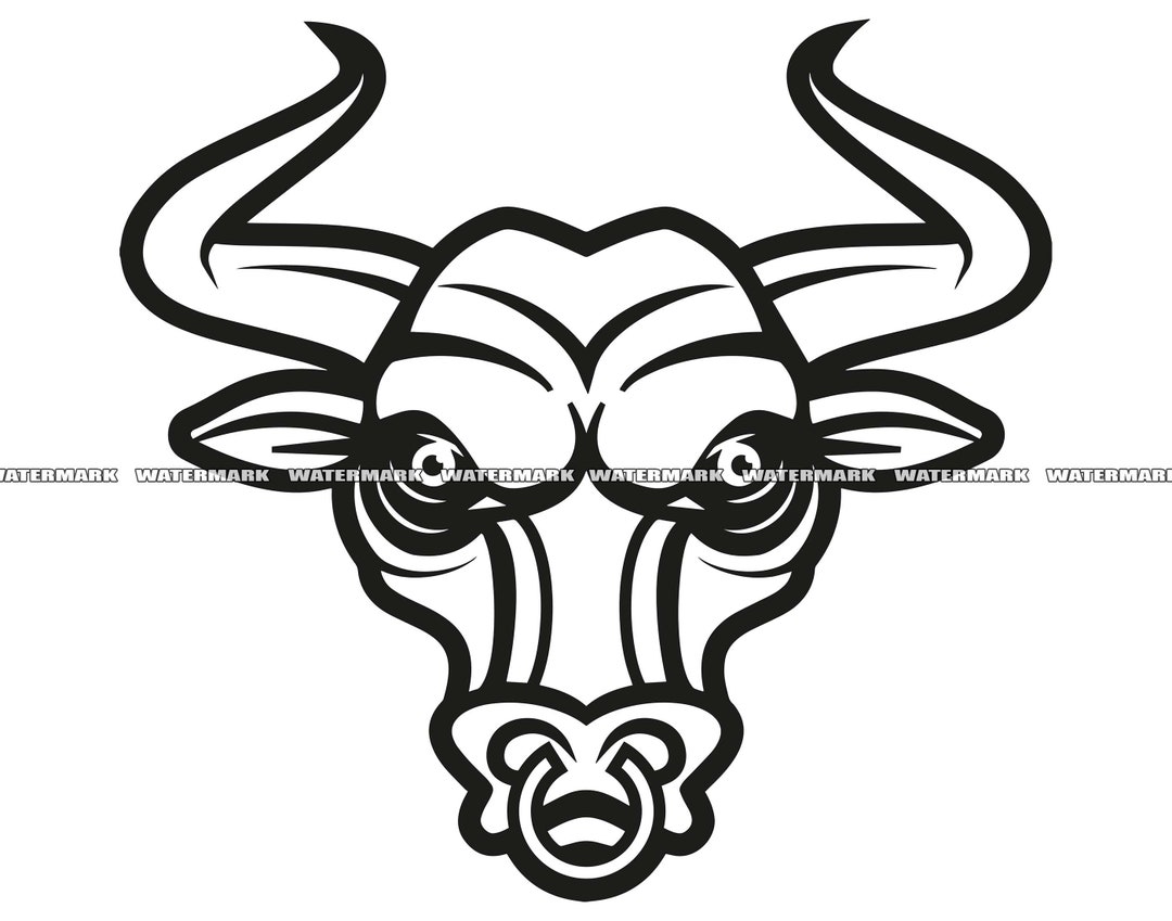 Bull Head SVG 2 Bull Head Cut File Bull Head DXF Bull - Etsy