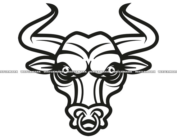 Bull Head SVG 2 Bull Head Cut File Bull Head DXF Bull - Etsy
