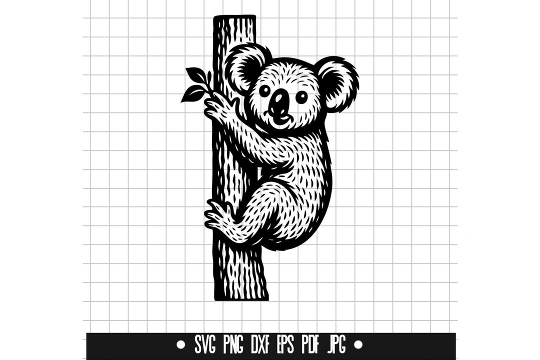 Koala SVG, Koala DXF, Koala PNG, Koala Cut File, Clipart, Digital File ...
