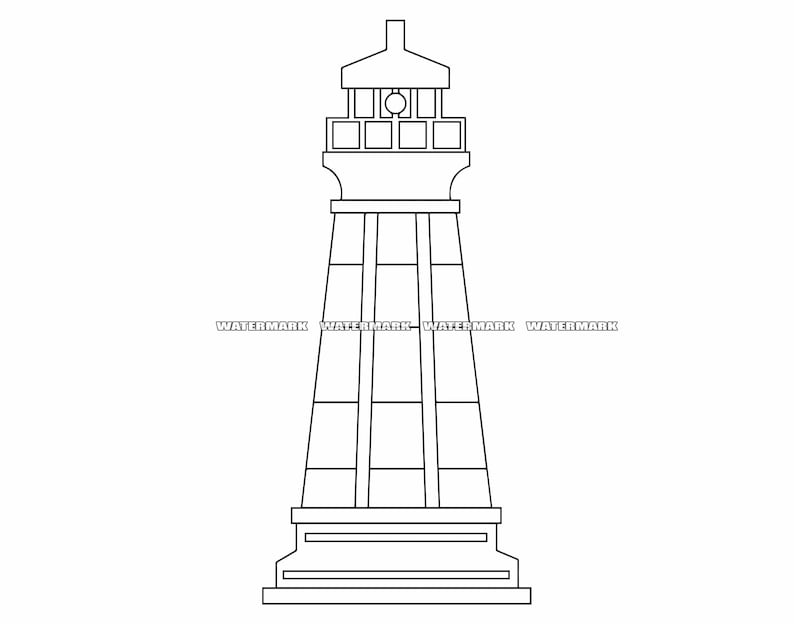 Lighthouse SVG Lighthouse Cut File Lighthouse DXF - Etsy
