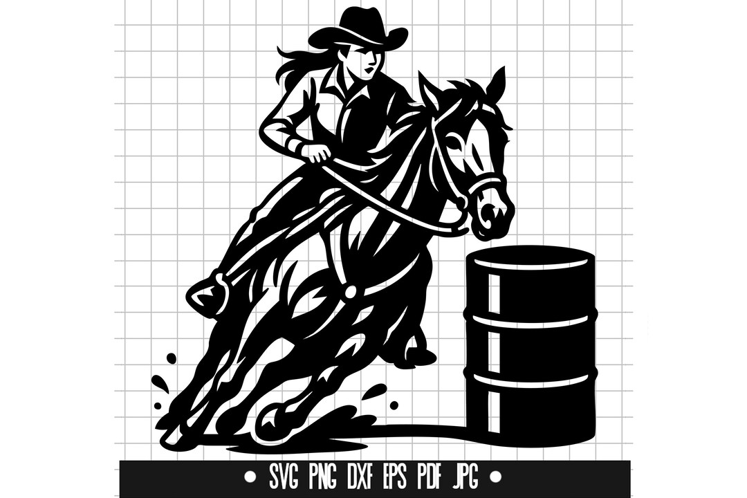Barrel Racer SVG, Barrel Racer DXF, Barrel Racer PNG, Barrel Racer Cut ...