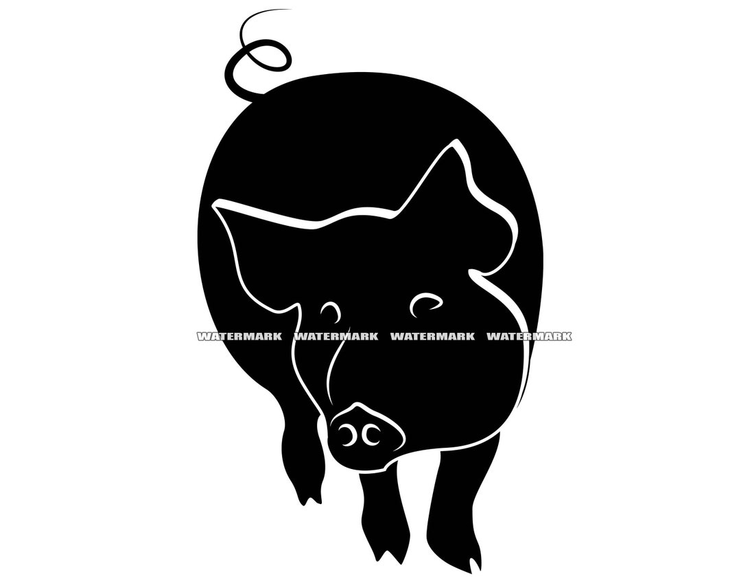 Pig SVG, Pig DXF, Pig PNG, Pig Clipart, Pig Silhouette, Pig Cut File ...