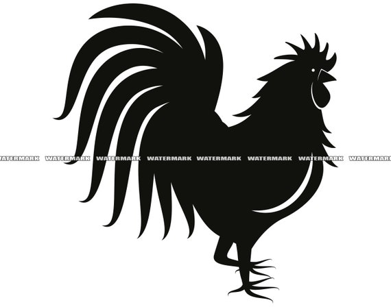 Rooster SVG 2 Rooster Cut File Rooster DXF Rooster PNG - Etsy