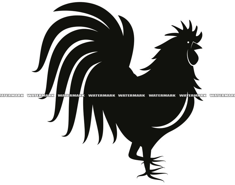 Rooster SVG 2 Rooster Cut File Rooster DXF Rooster PNG - Etsy