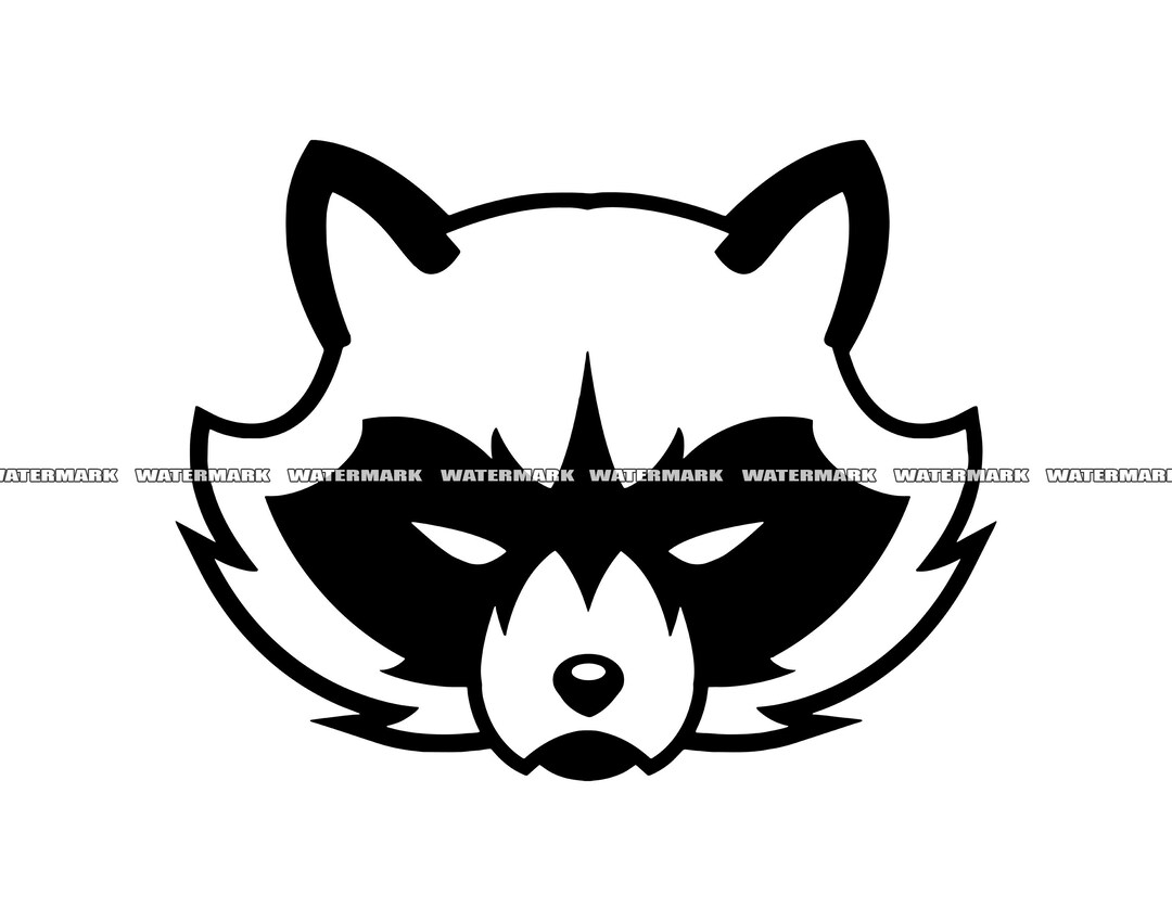 Raccoon Face SVG, Raccoon Face Cut File, Raccoon Face DXF, Raccoon Face ...