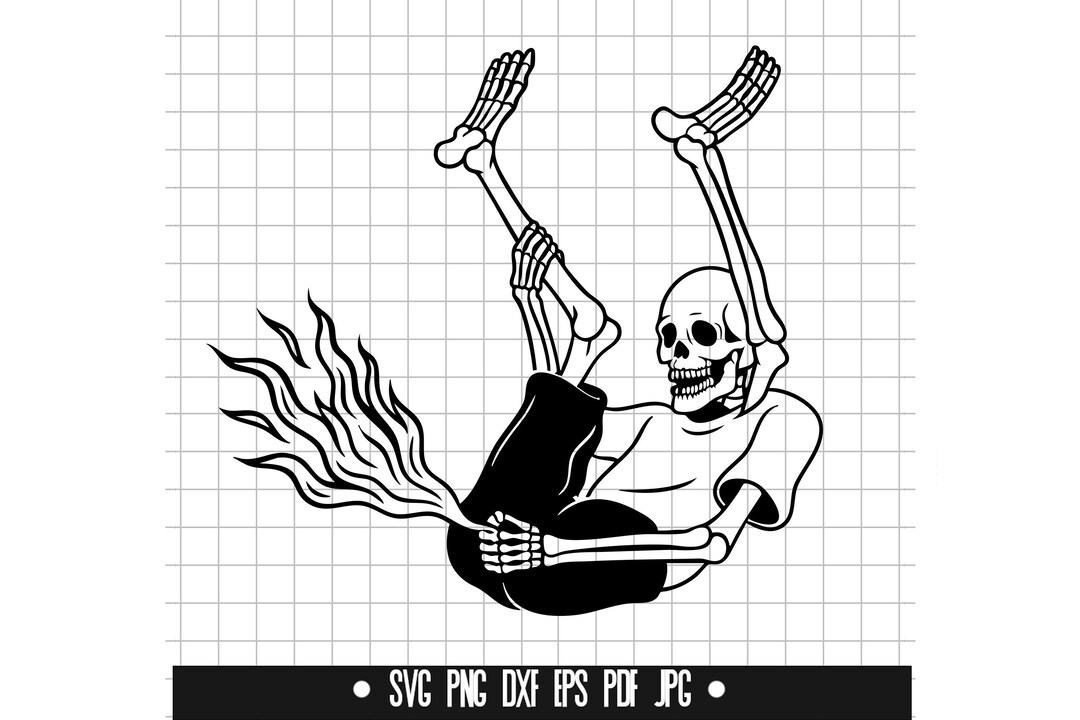 Funny Skeleton SVG, Skeleton Fart DXF, Fire Pants PNG, Halloween Cut ...