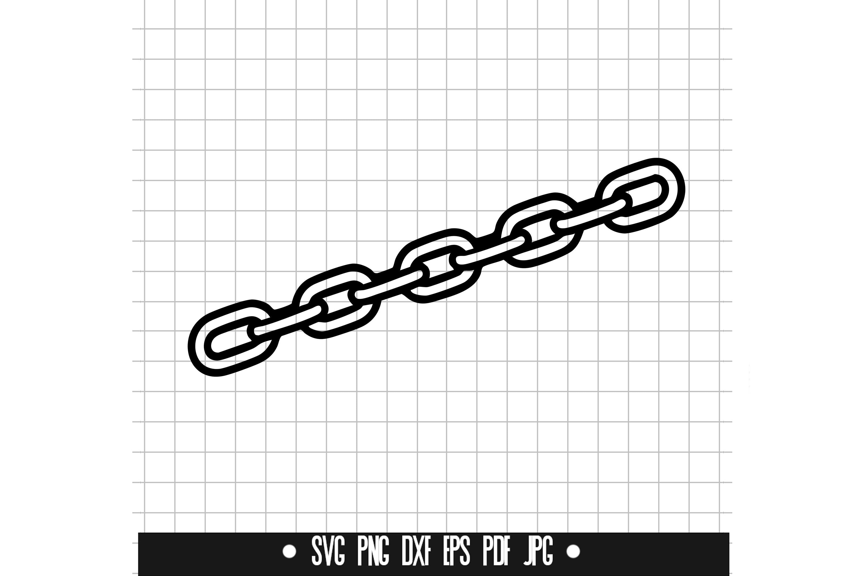 Chain SVG, Metal Chain Link PNG, Industrial DXF, Cut File, Strong Link ...