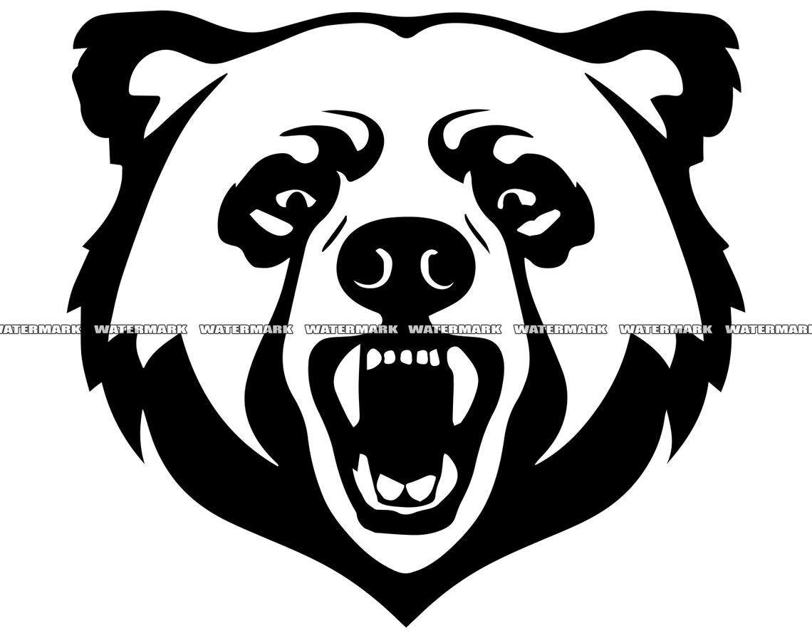 Bear Face SVG 3 Bear Face Cut File Bear Face DXF Bear - Etsy