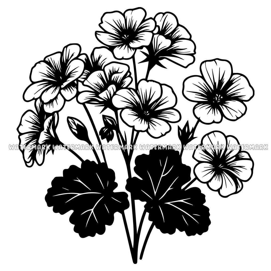 Geranium SVG, Geranium DXF, Geranium PNG, Geranium Cut File, Geranium ...