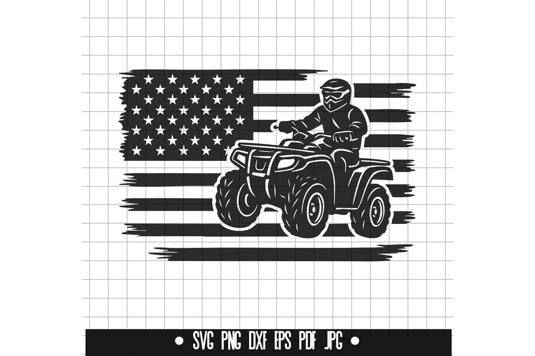 ATV Usa Flag SVG, Atv DXF, Quad Png, American Flag Cut File, Clipart ...