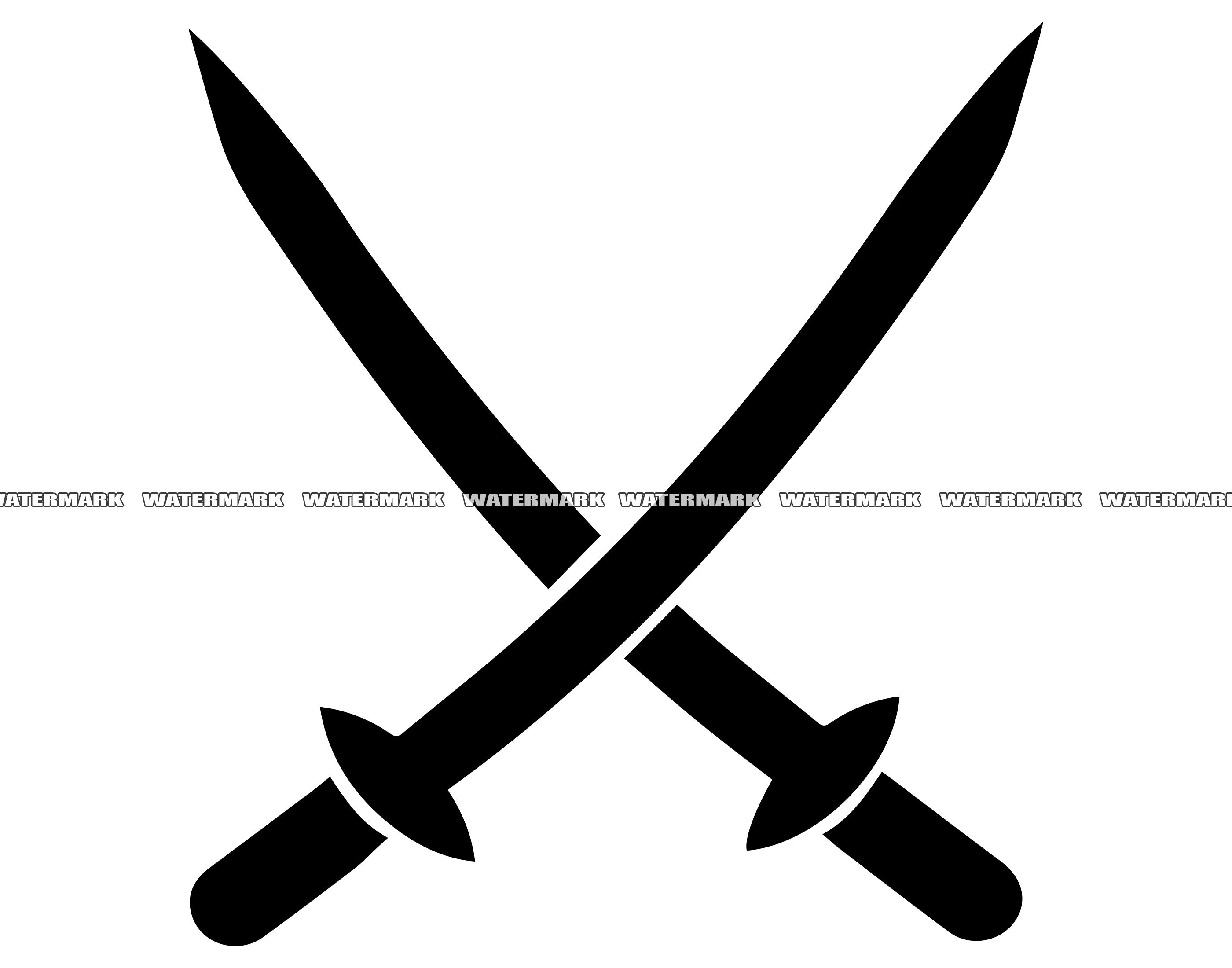 Ninja Sword Crossed SVG, Ninja Sword Crossed Cut File, Ninja Sword ...