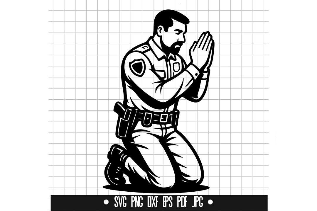 Praying Police Officer SVG, Cop Prayer DXF, Law Officer PNG, Police Cut ...