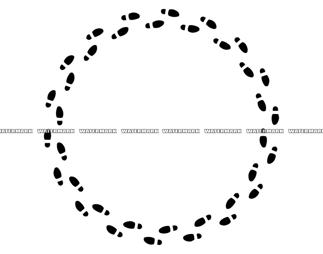Footprint Circle Frame SVG Footprint Circle Frame Cut File - Etsy