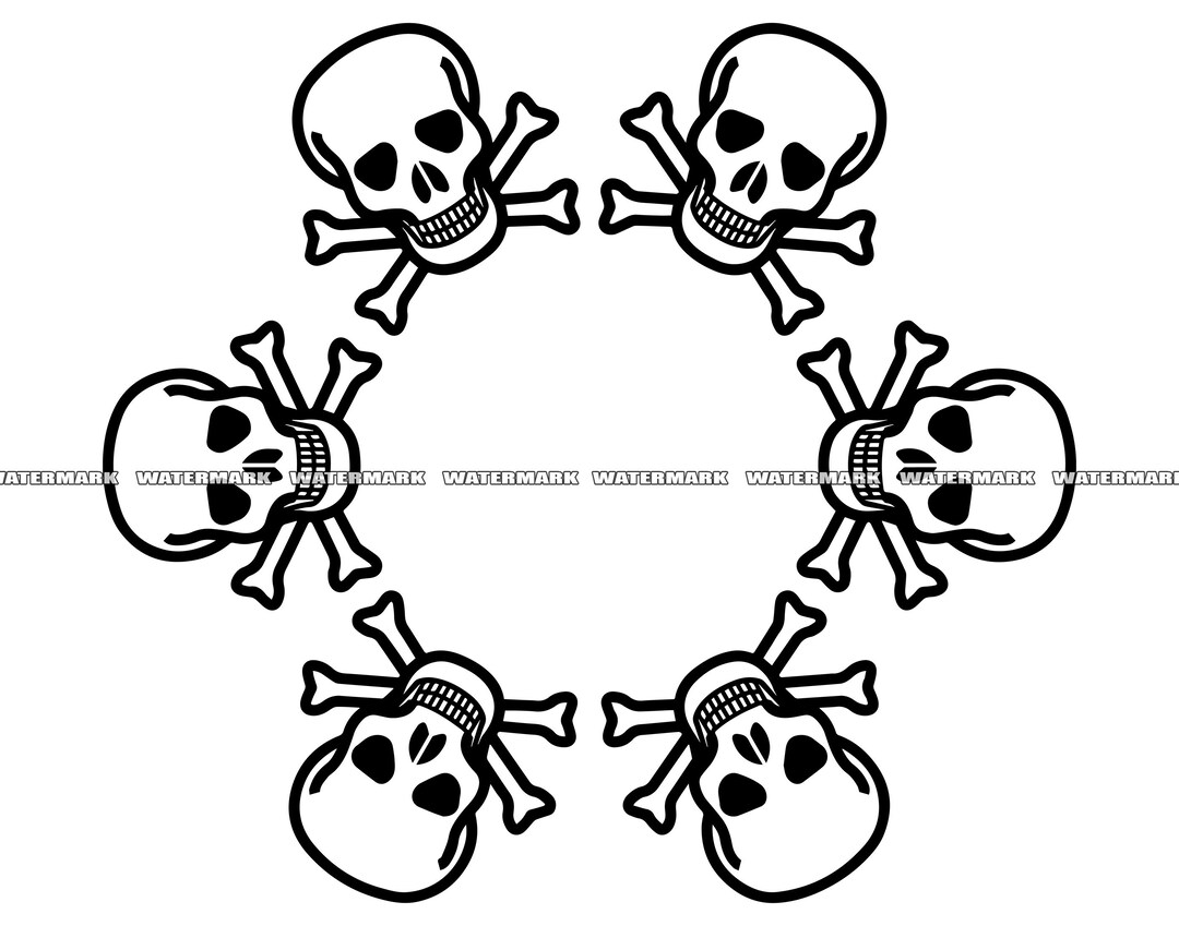Skull Circle Frame SVG Skull Circle Frame Cut File Skull - Etsy