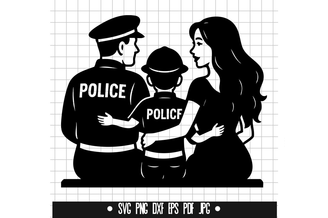 Police Family SVG, Police Family DXF, Police Family PNG, Police Cut ...