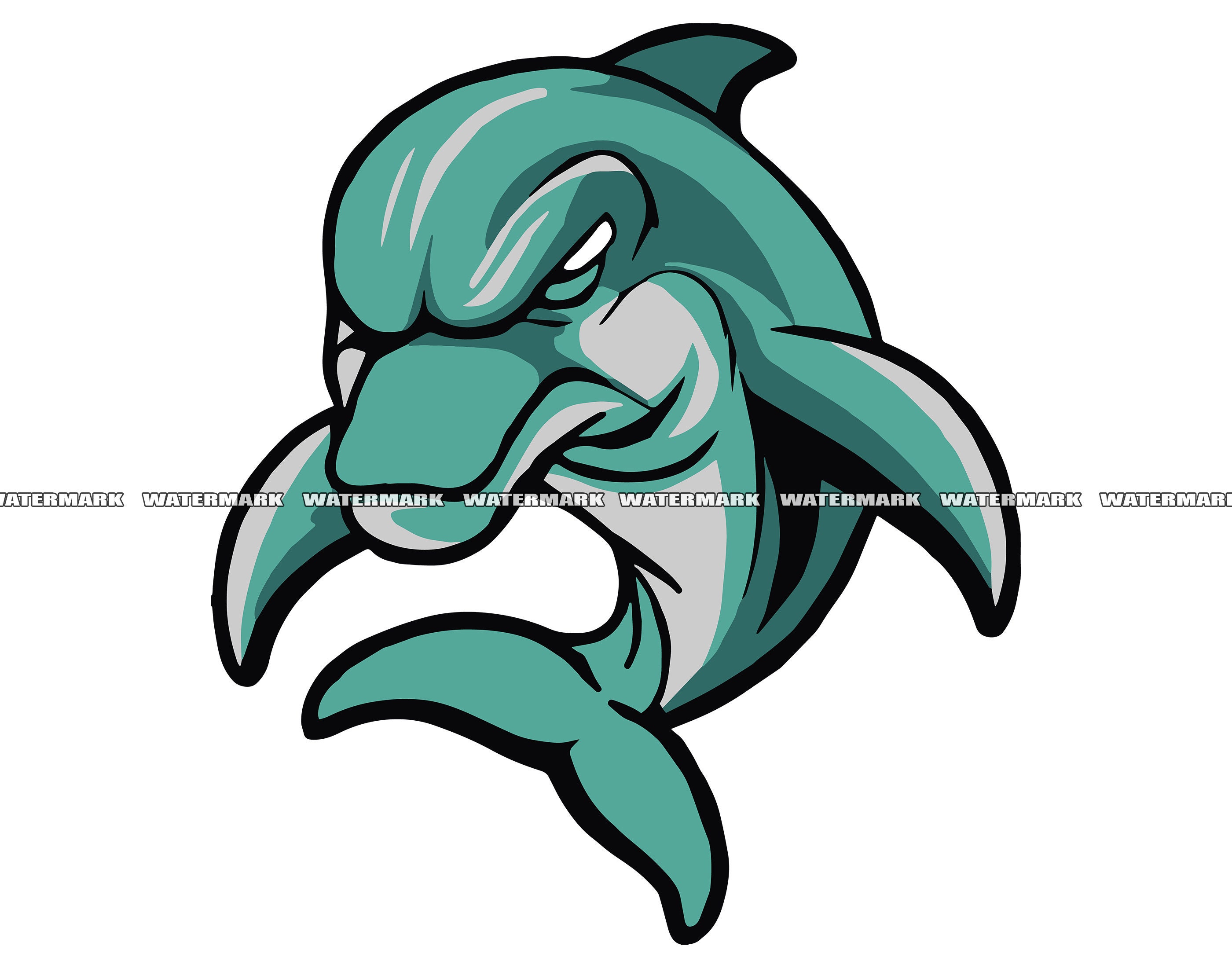 Muscular Dolphin SVG 3 Mascot Design Sports Team School - Etsy