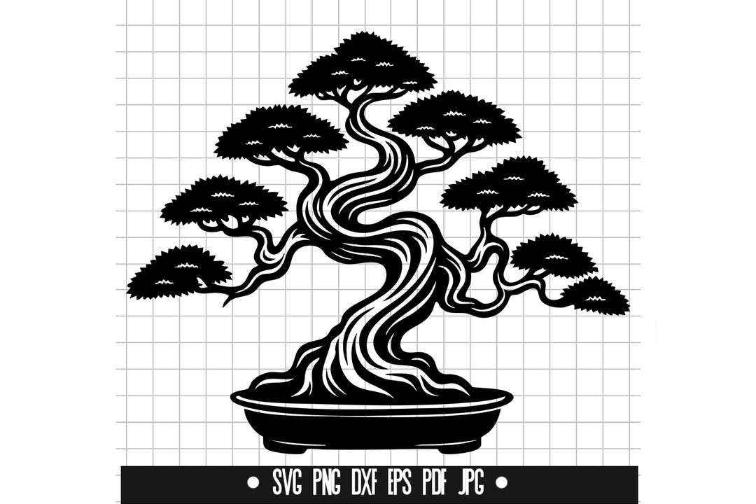 Bonsai Tree SVG, Bonsai Tree DXF, Bonsai Tree PNG, Bonsai Tree Cut File ...