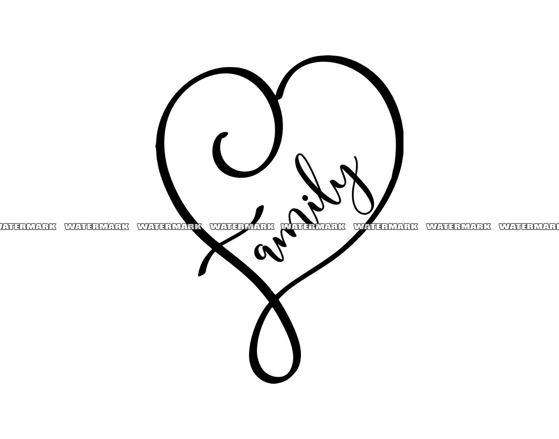 Family Heart SVG 2 Family Heart Cut File Family Heart DXF - Etsy