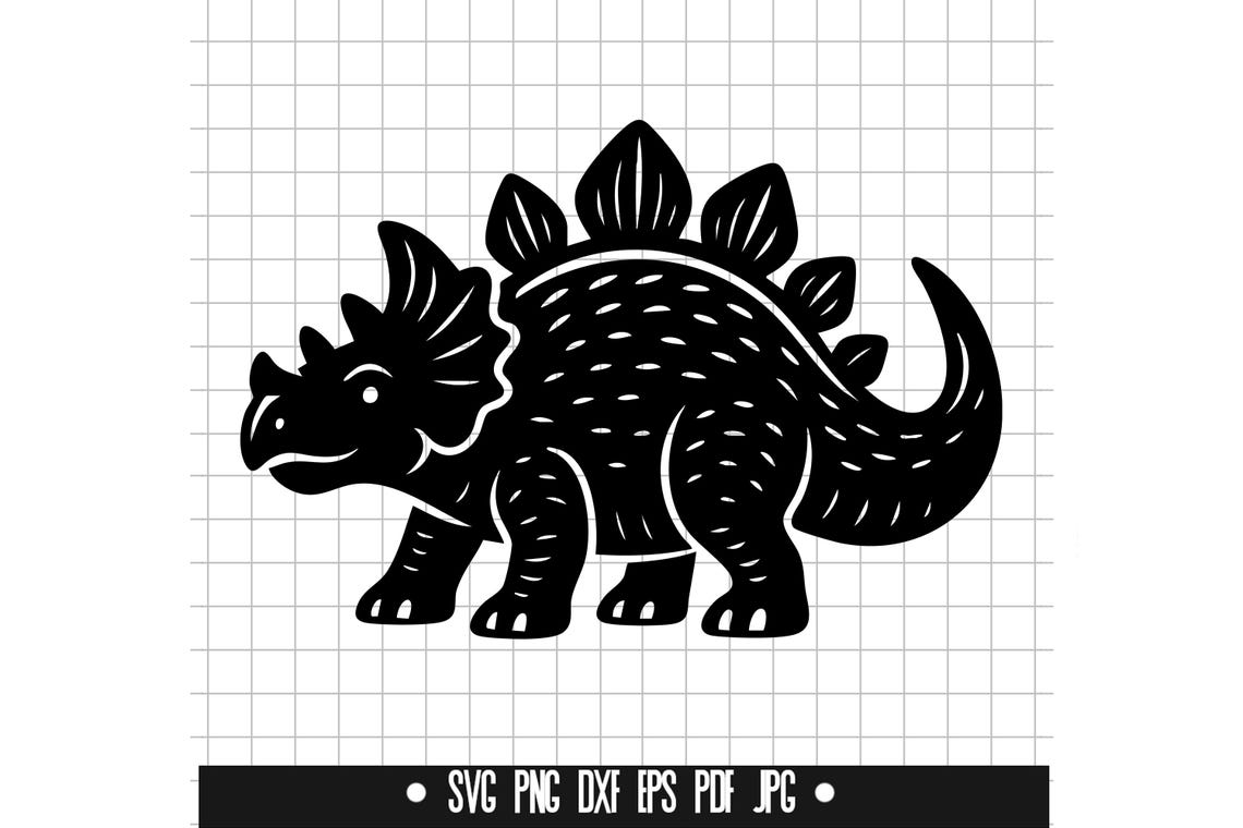 Triceratops SVG, Dinosaur DXF, Dino PNG, Triceratops Cut File, Clipart ...