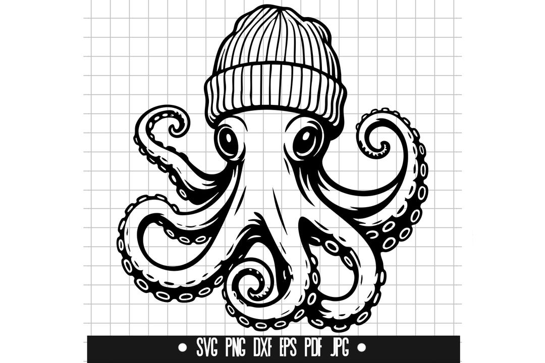 Octopus SVG, Octopus DXF, Octopus PNG, Octopus Cut File, Clipart ...