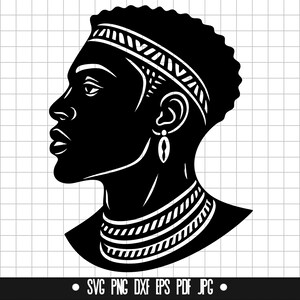 African Man Svg, Tribal Svg, Afro Svg, Ethnic Svg, Profile Svg, African ...