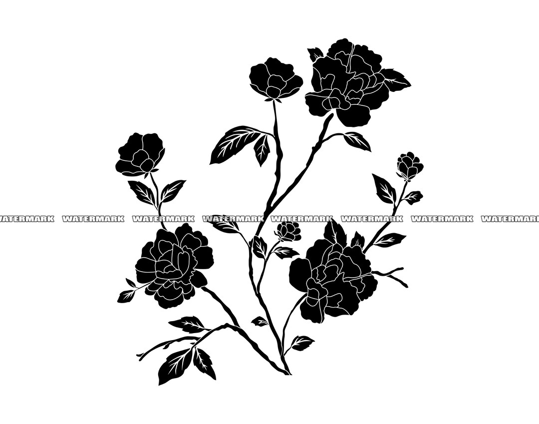 Rose SVG Rose Cut File Rose DXF Rose PNG Rose Clipart - Etsy