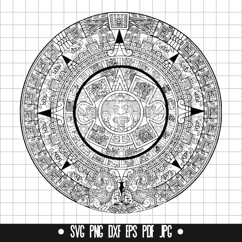 Aztec Calendar Svg - Etsy
