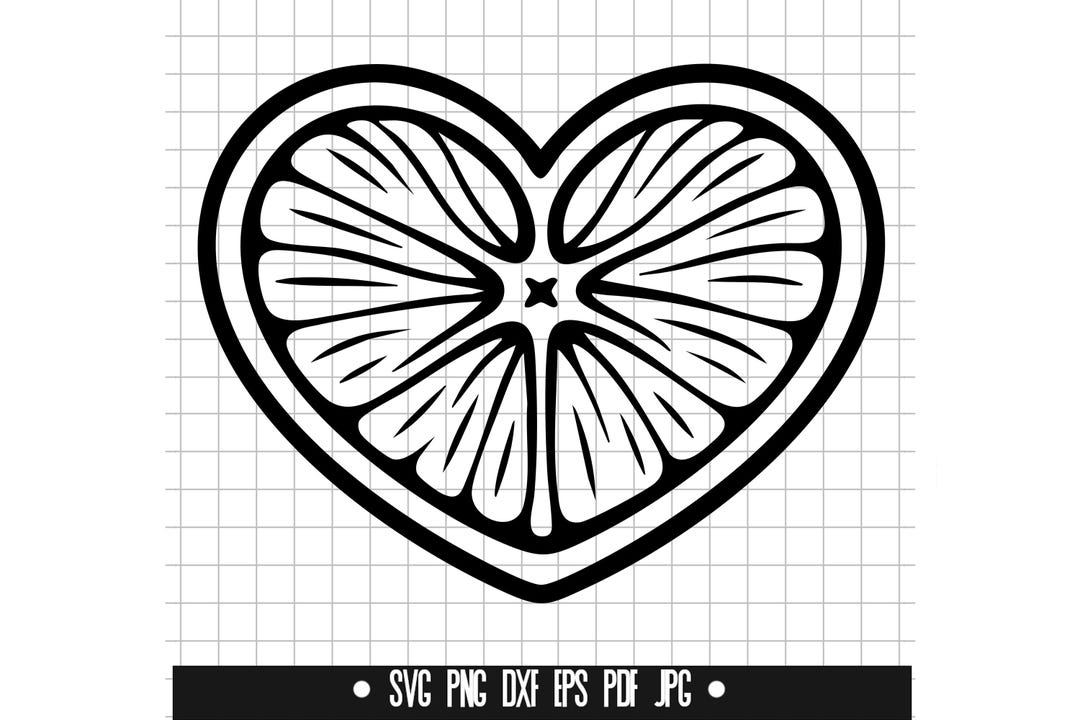 Tangerine Heart SVG, Tangerine DXF, Tangerine PNG, Tangerine Cut File ...