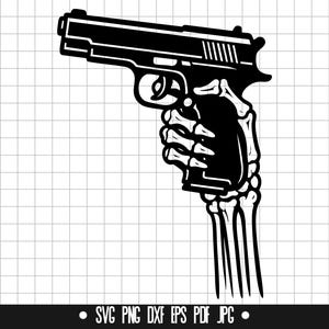 Skeleton Hand Gun SVG, Skeleton Hand Gun DXF, Skeleton Hand Gun PNG ...