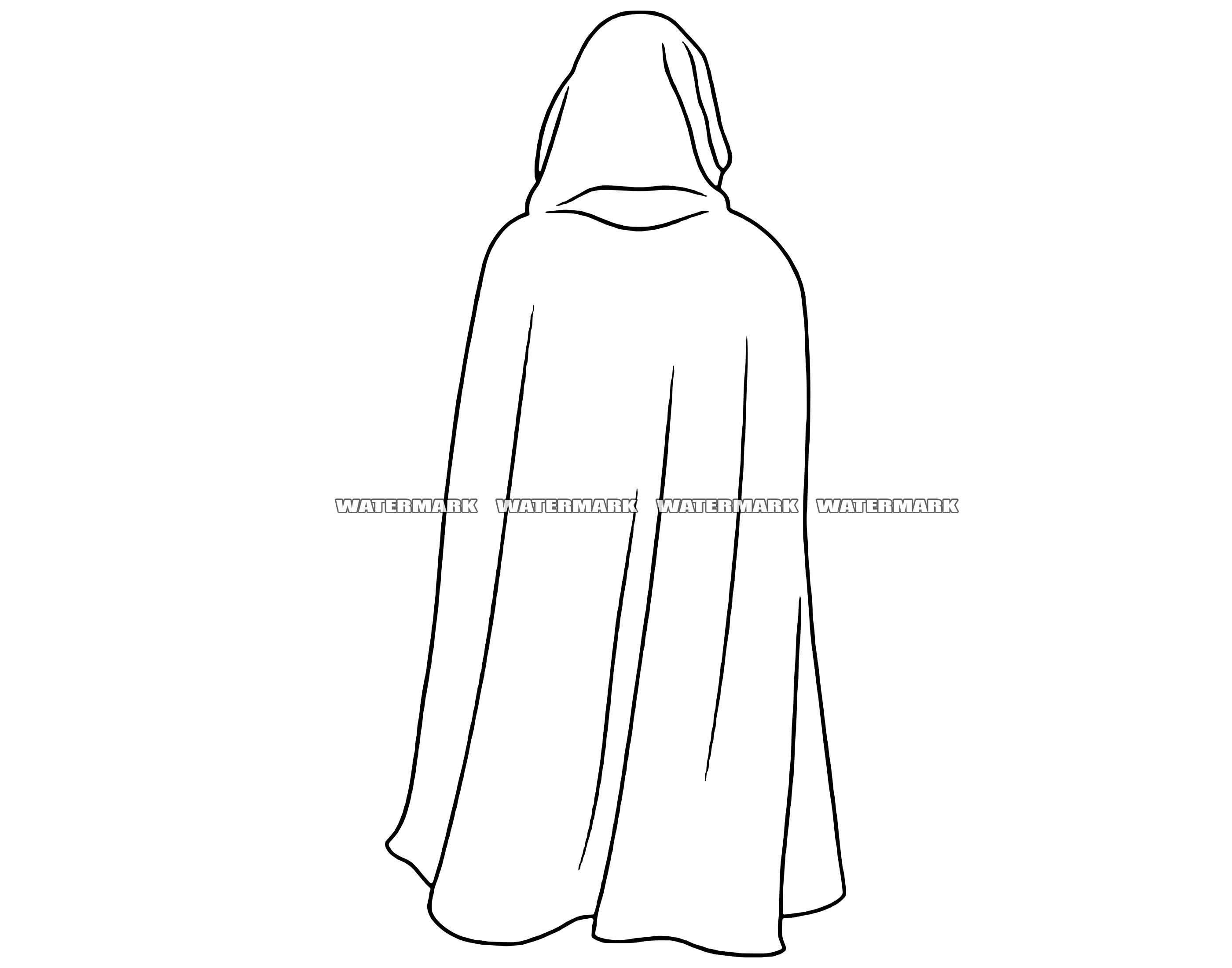 Black Cloaked Figure Drawing