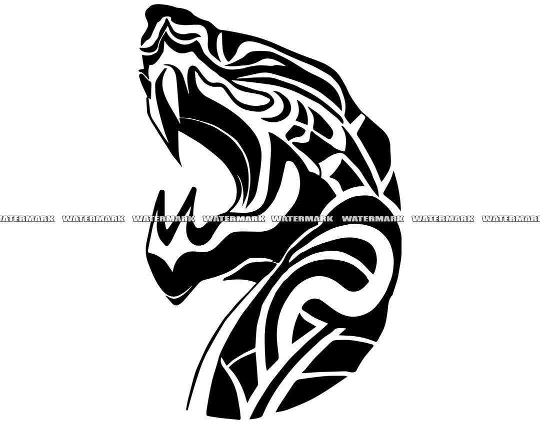 Tribal Snake Head SVG Tribal Snake Head Cut File Tribal - Etsy