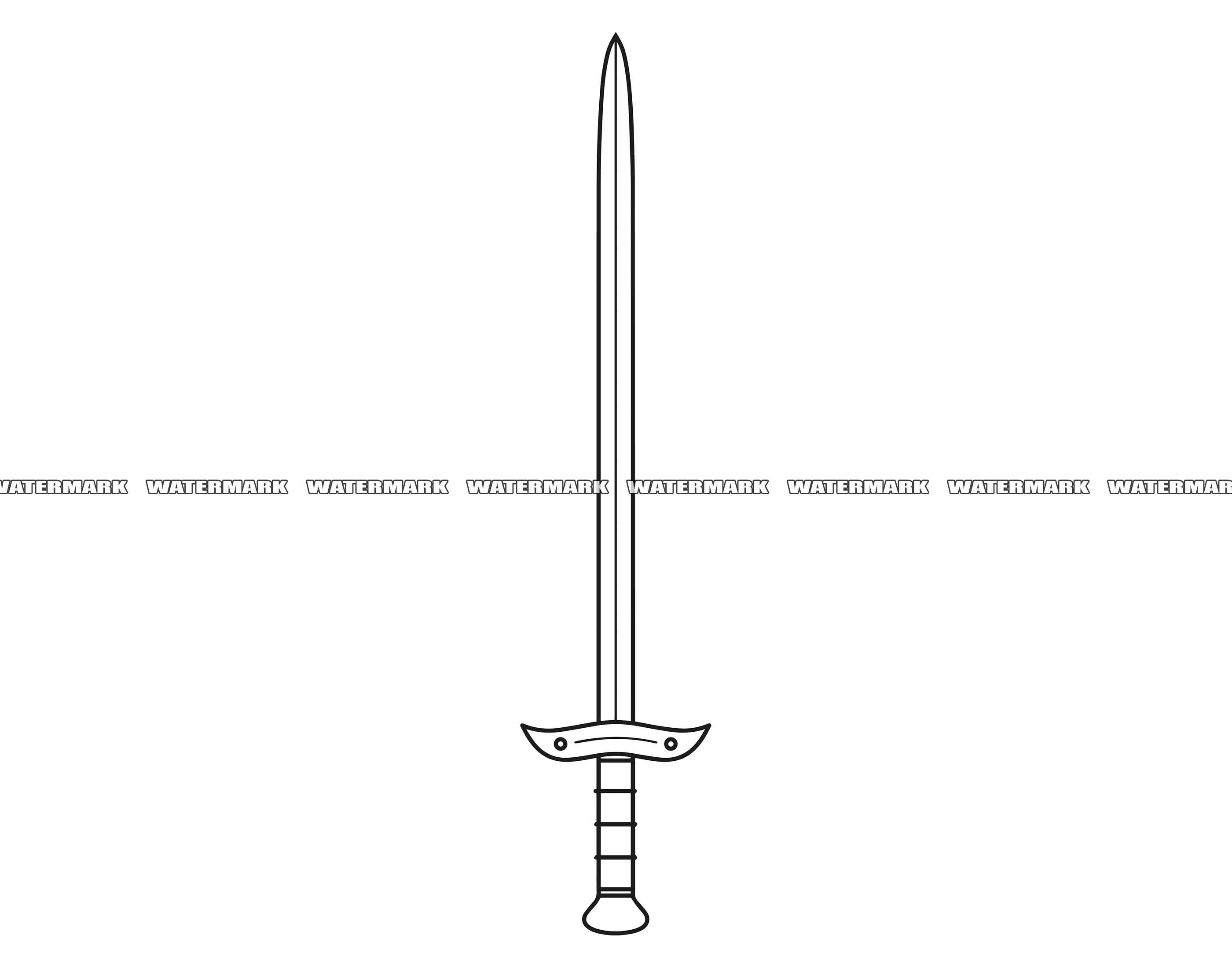 Sword SVG, Sword Cut File, Sword DXF, Sword PNG, Sword Clipart, Sword ...