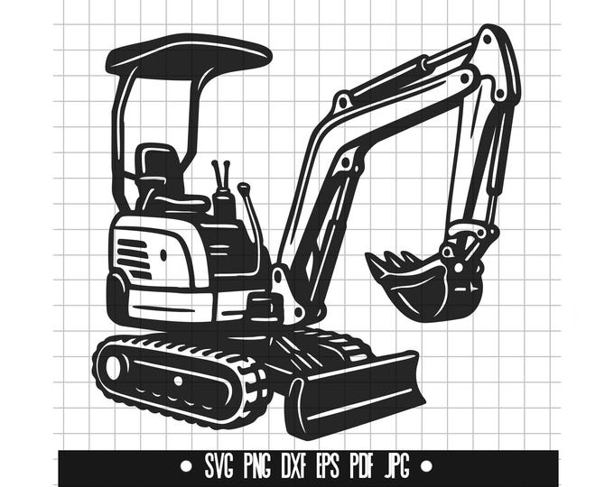 INSTANT Download. Cute Excavator Svg Cut File and Clip Art. Commercial ...