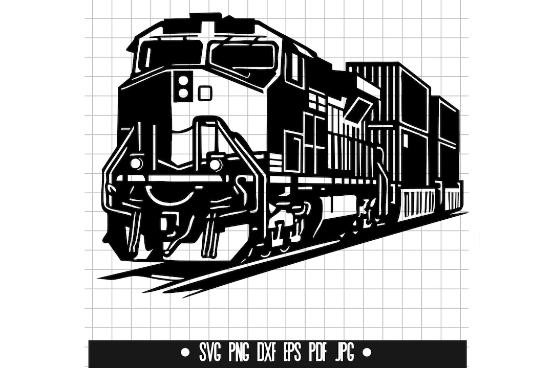 Cargo Train SVG, Train DXF, Train PNG, Train Cut File, Clipart, Digital ...