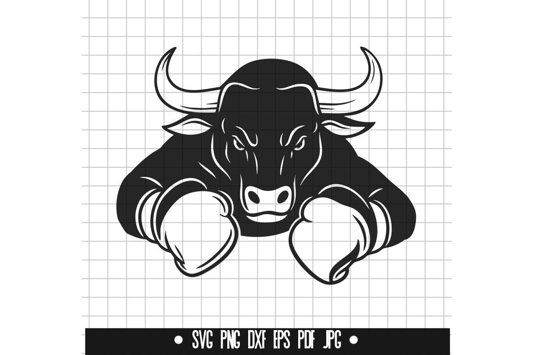 Boxing Bull SVG, Angry Bull DXF, Fighter Bull PNG, Sport Cut File ...
