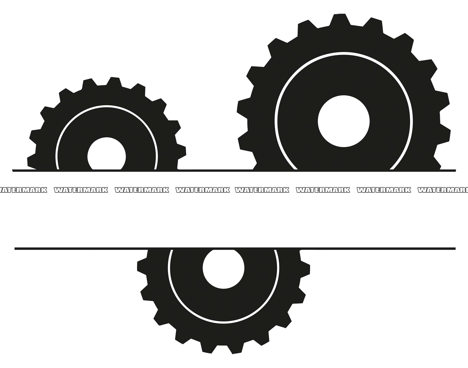 Cog Split Monogram SVG Cog Cut File Cog DXF Cog PNG Cog - Etsy Israel